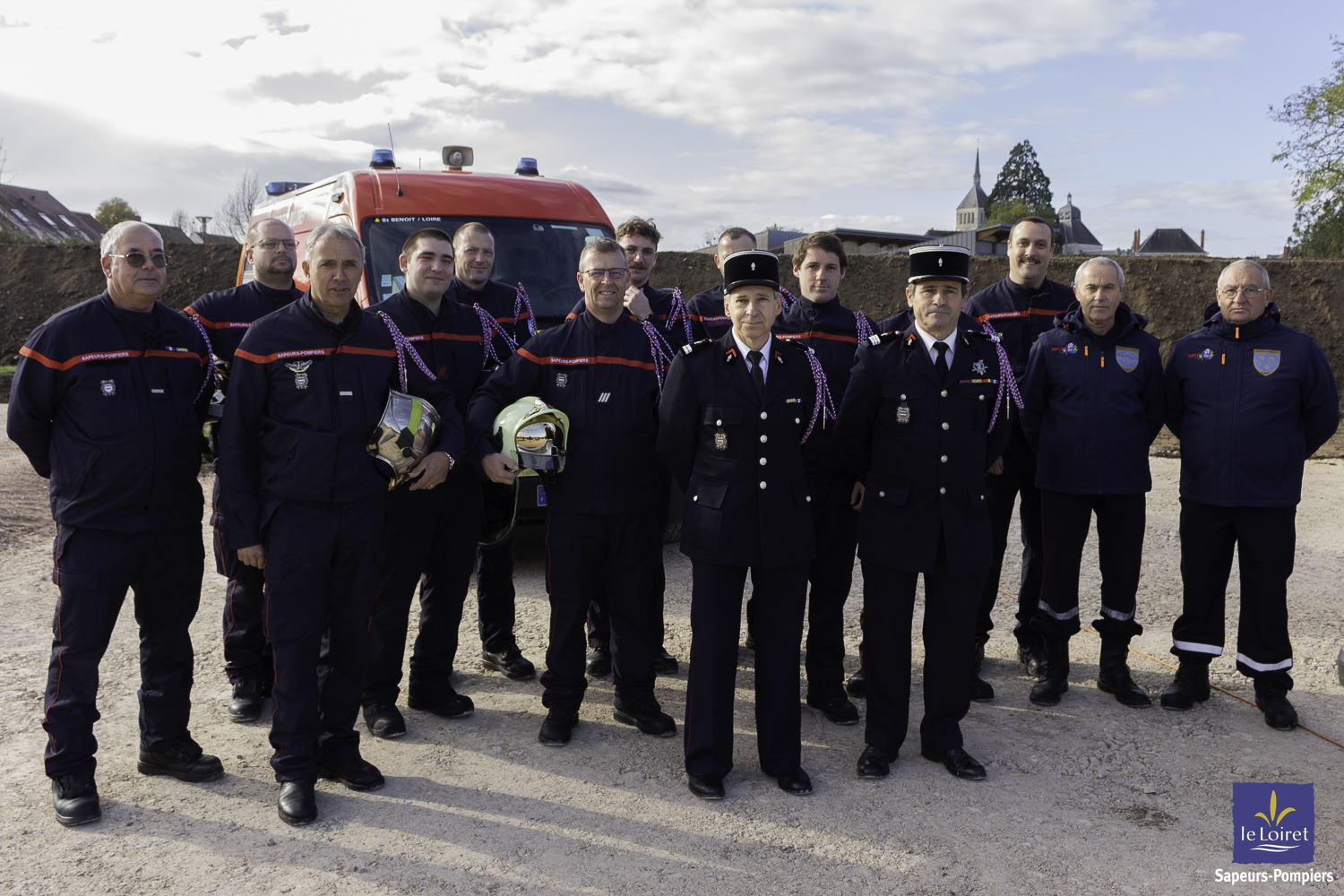 Pose de la 1ère pierre du futur CIS de Saint-Benoît-sur-Loire - SDIS45